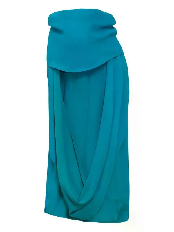 Alberta Ferretti Draped Strapless Blouse