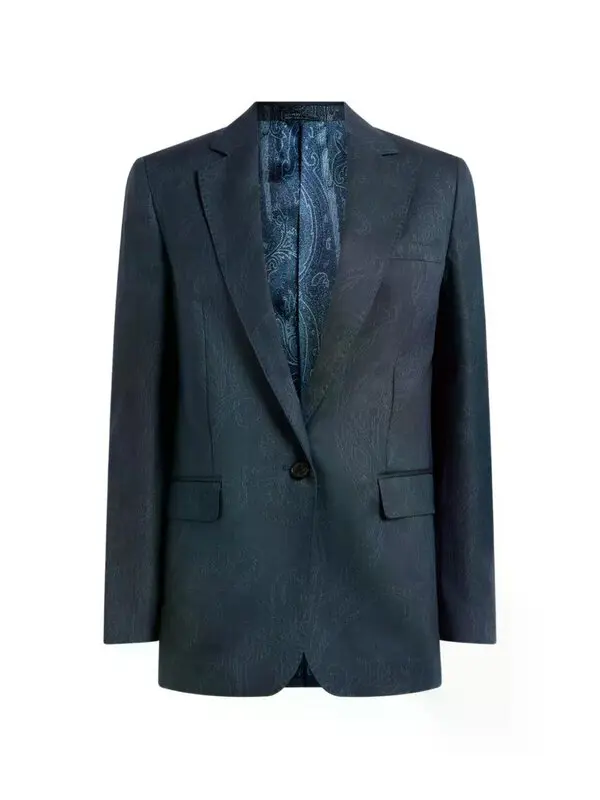 Etro Wool Jacquard Paisley Single-breasted Jacket
