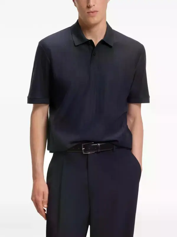 BOSS Stripe-textured Polo Shirt