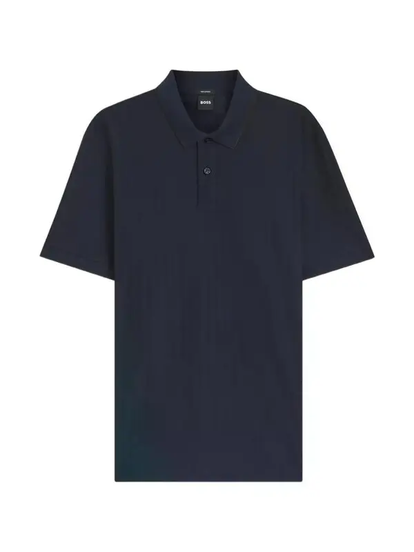BOSS Stripe-textured Polo Shirt - Blue
