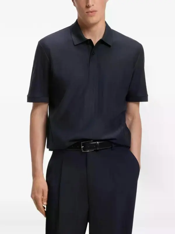 BOSS Stripe-textured Polo Shirt