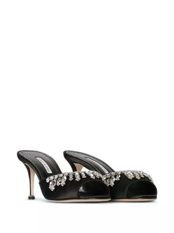 Manolo Blahnik Tulimu Crystal-embellished Stiletto Sandals - Black