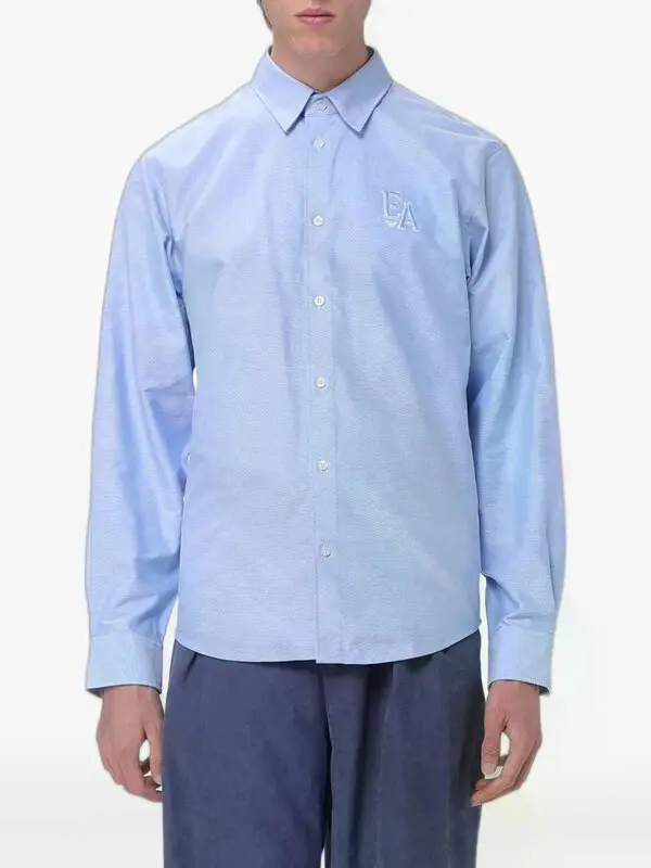 Emporio Armani Eagle Club Cotton Shirt - Blue