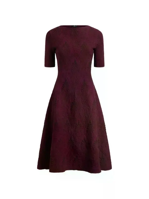 Etro Jacquard Medallion Motif Midi Dress - Red