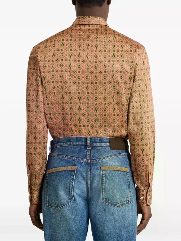 Etro Cotton Satin Shirt With Medallion Motif