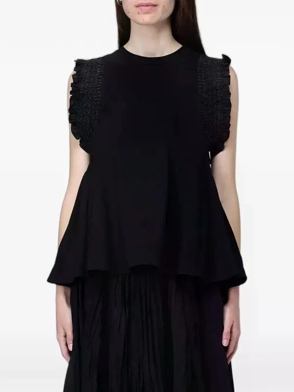 MEIMEIJ Ruffled Peplum T-shirt - Black