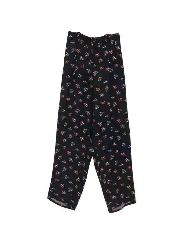 N°21 Navy Floral Pattern Pleated Trousers