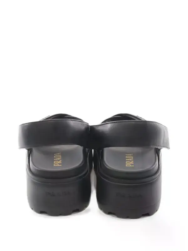 Prada Quilted Crossover Strap Platform Sandals