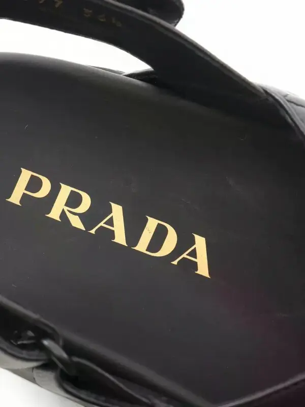 Prada Quilted Crossover Strap Platform Sandals