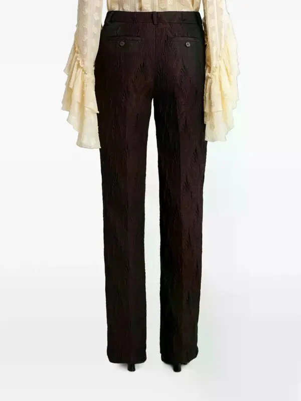 Etro Jacquard Trousers With Floral Medallion Motif - Red