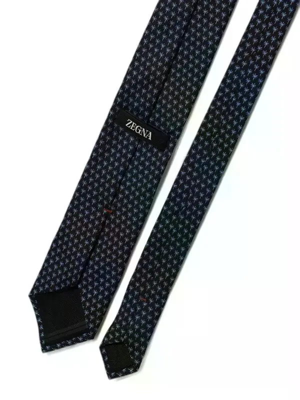 Zegna Silk Palm Tree Print Neck Tie