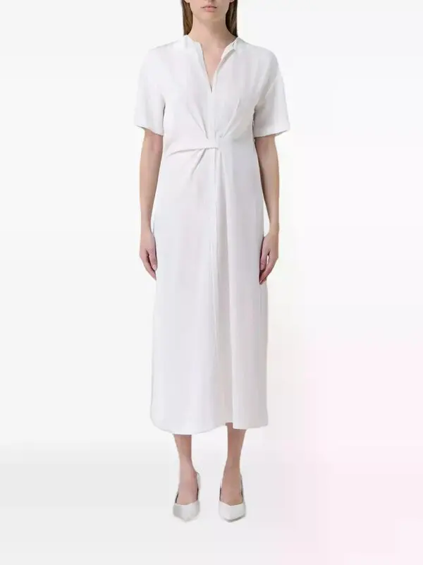 MEIMEIJ Short Sleeve Twist Detail Dress - White