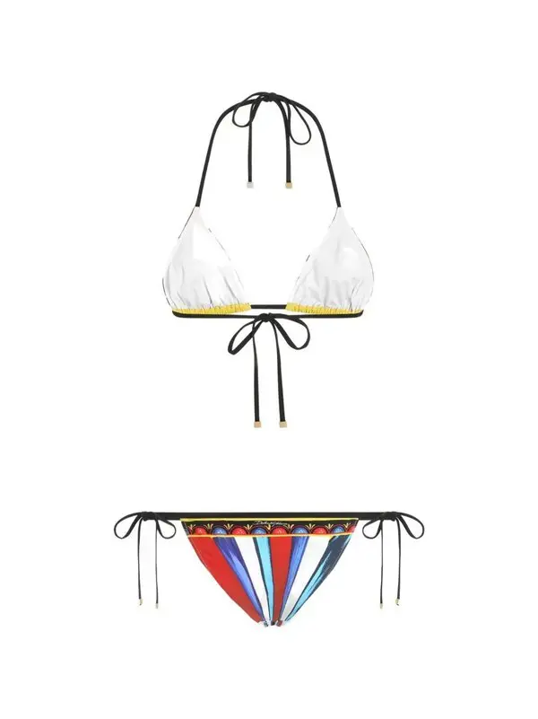 Dolce & Gabbana Carretto Print Triangle Bikini