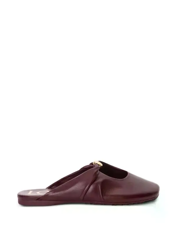 Loewe Pebble Leather Mules - Red