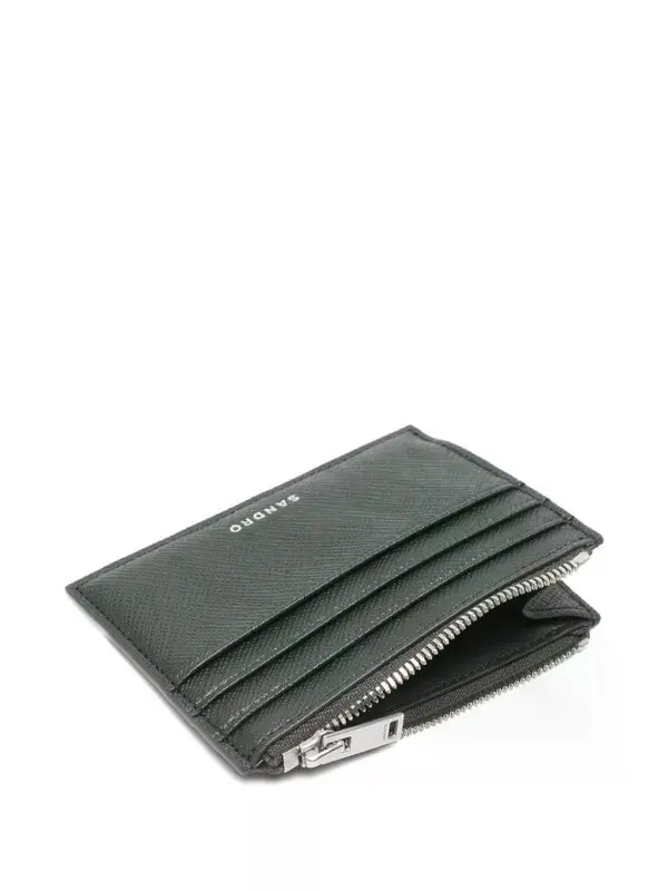 Sandro Textured Zip-around Card Holder - Green
