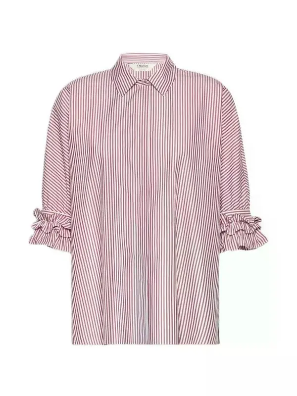 Max Mara Bordeaux Cotton Poplin Shirt - Red