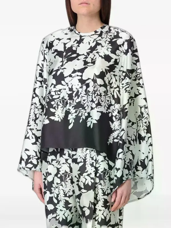 Agnona Silk Floral Print Blouse