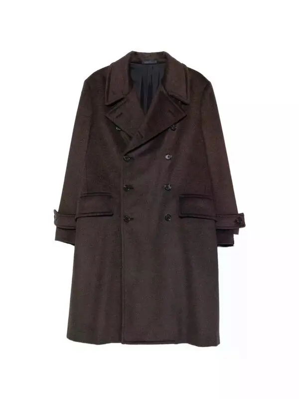 Caruso Corsaro Double-breasted Coat - Brown