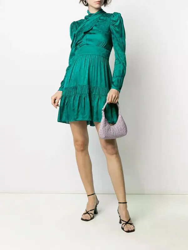 Sandro Eloise Jacquard Wrap-neck Mini Dress