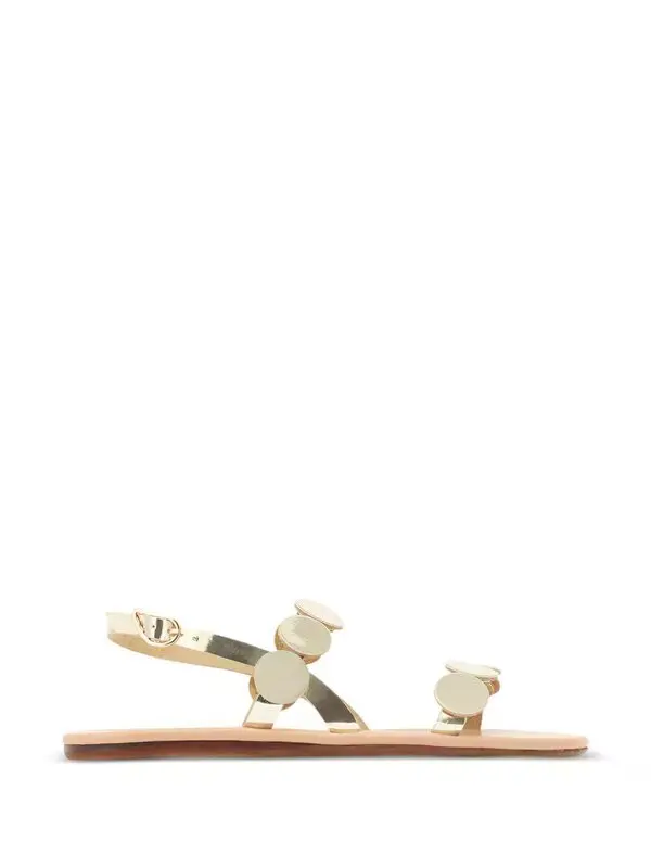 ANCIENT GREEK SANDALS Metallic Disc Embellished Sandals - Gold