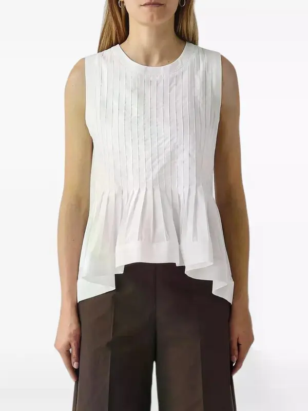 MEIMEIJ Pleated Peplum Top - White