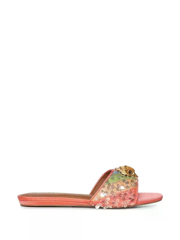 Kurt Geiger Kensington Sequin-embellished Flat Sandals - Pink