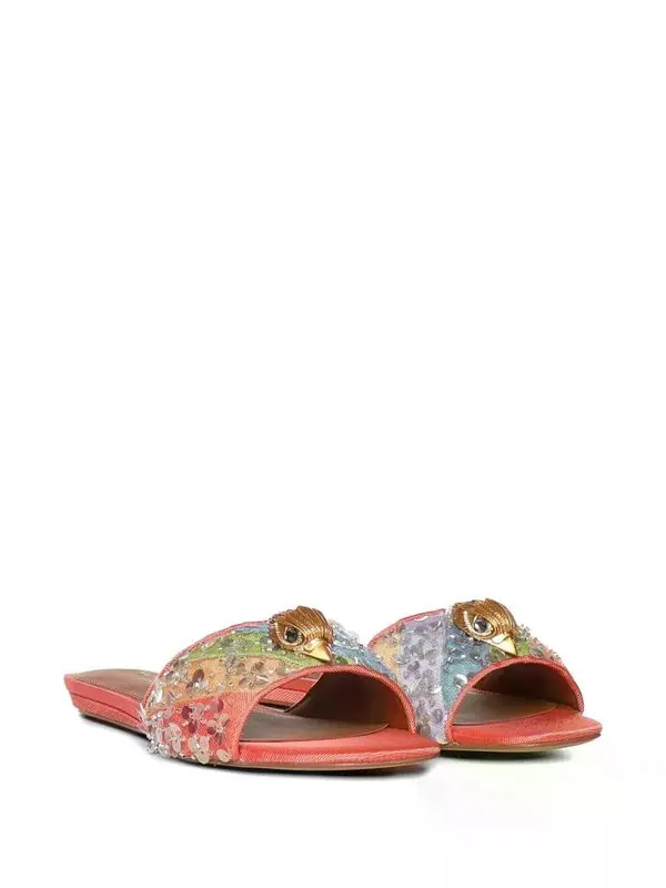 Kurt Geiger Kensington Sequin-embellished Flat Sandals - Pink