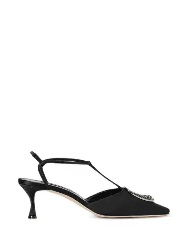 Manolo Blahnik Takal Crystal-buckle Slingback Pumps - Black