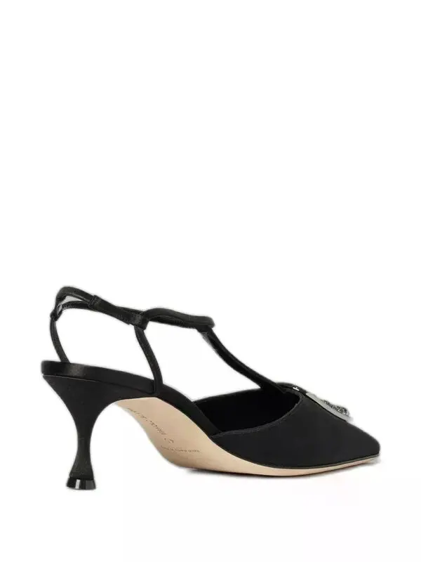Manolo Blahnik Takal Crystal-buckle Slingback Pumps - Black