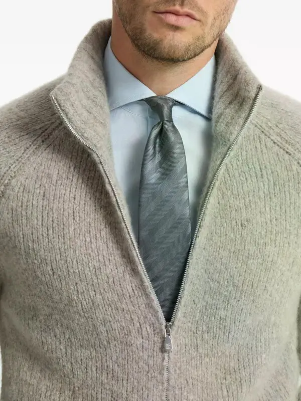 Brunello Cucinelli Silk Chevron Neck Tie