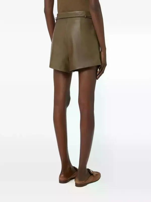 Max Mara Nappa Leather Belted Shorts
