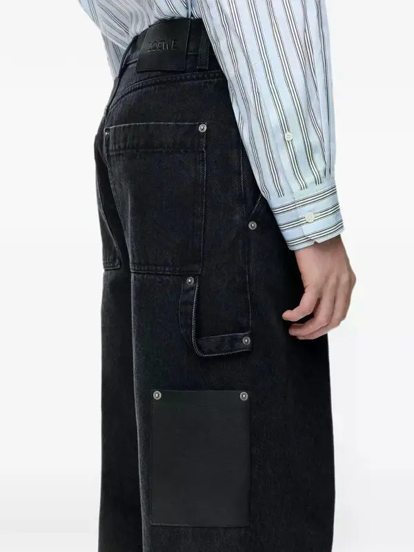 Loewe Leather-patch Straight-leg Jeans