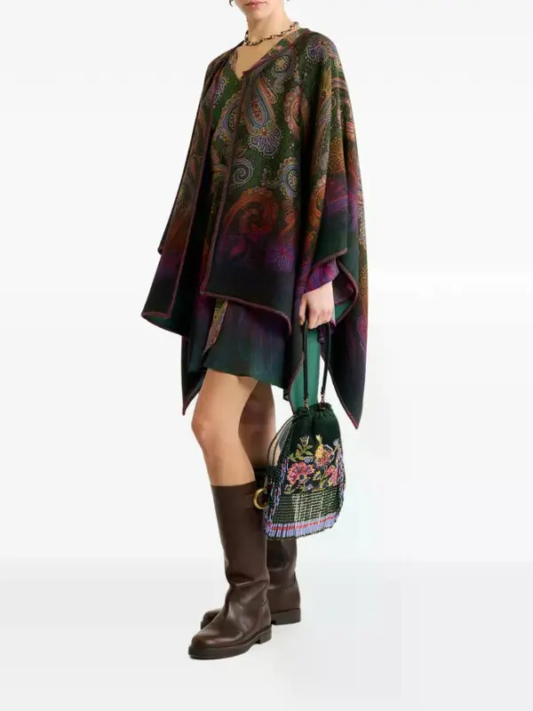 Etro Paisley-pattern Belted Mini Dress - Green