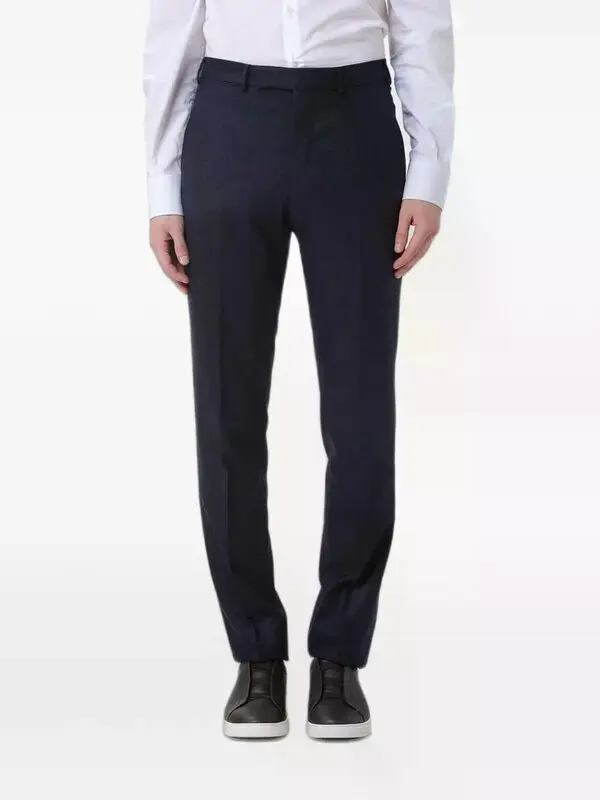 Zegna Wool Flannel Trousers - Blue