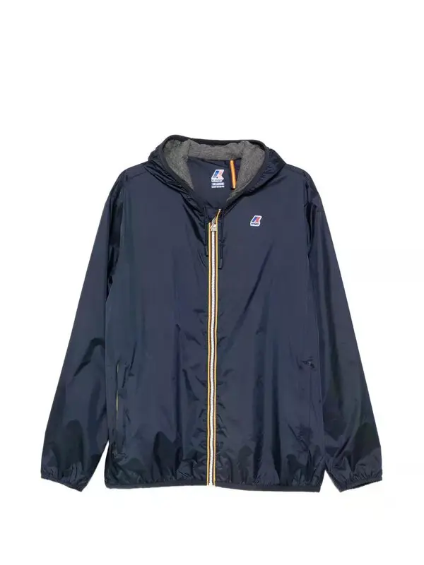 K-WAY Logo Patch Zip-up Jacket - Blue