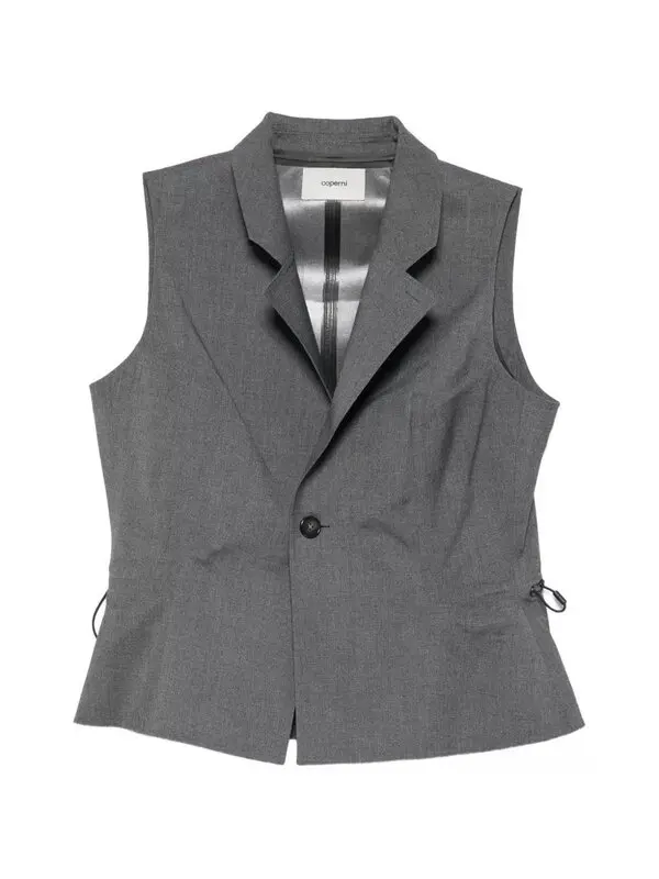 Coperni Drawstring Waist Buttoned Gilet - Grey