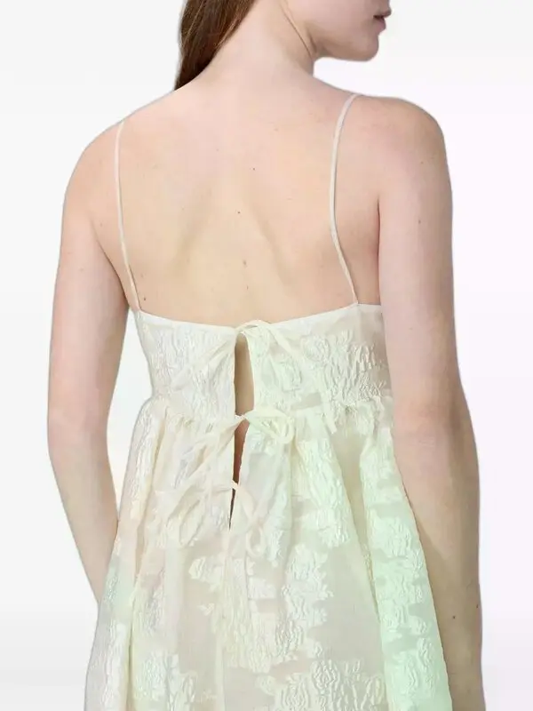 MEIMEIJ Jacquard Pattern Tie-back Midi Dress