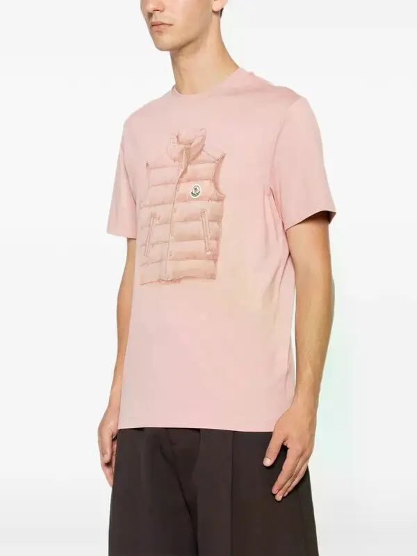 Moncler Down Jacket Print Cotton T-shirt