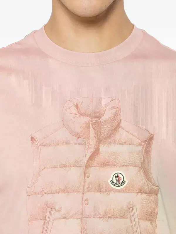 Moncler Down Jacket Print Cotton T-shirt