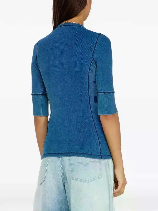 DIESEL® Ribbed Stretch-cotton Henley Top