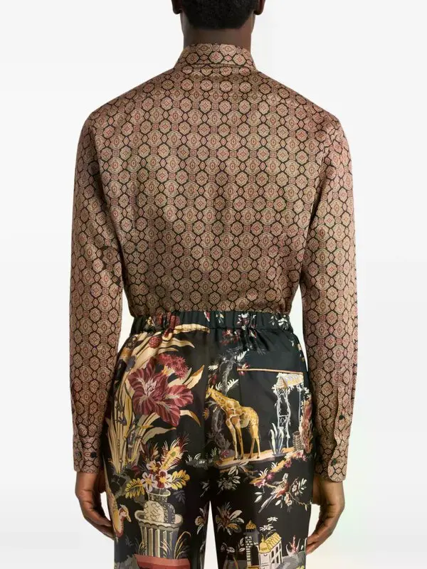 Etro Cotton Satin Shirt With Medallion Motif