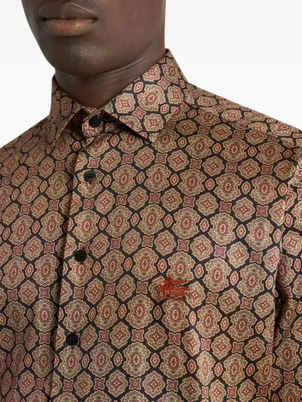 Etro Cotton Satin Shirt With Medallion Motif
