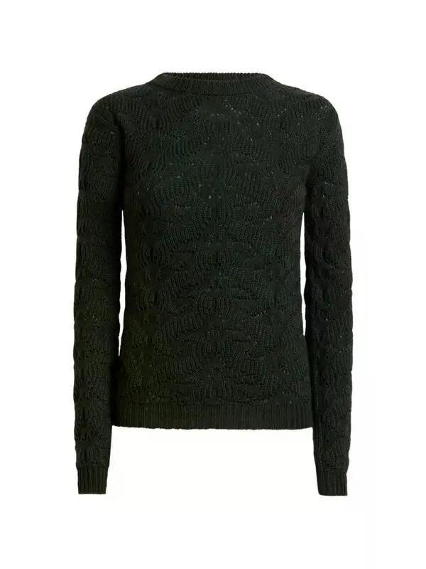 Etro Wool-blend Sweater With Paisley Detailing - Green