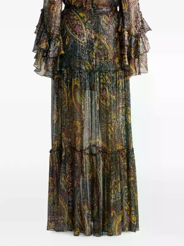 Etro Paisley Print Maxi Skirt - Black