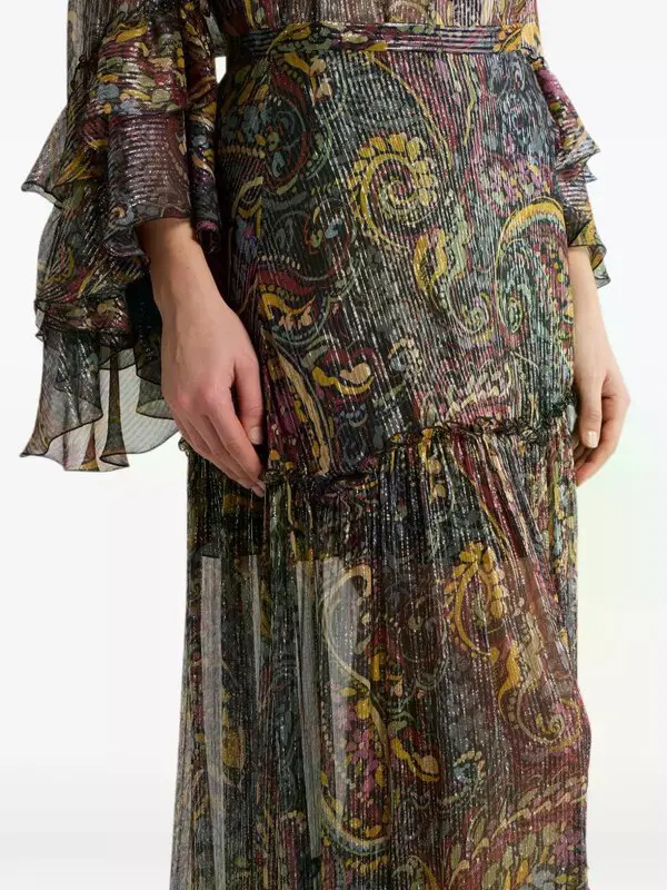 Etro Paisley Print Maxi Skirt - Black