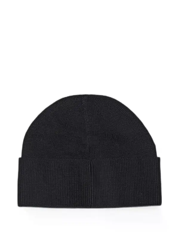 Emporio Armani Logo Patch Ribbed Knit Beanie
