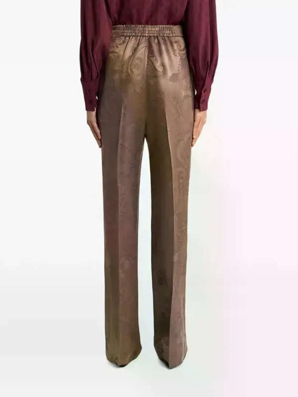 Etro Jacquard Paisley Motif Trousers - Brown