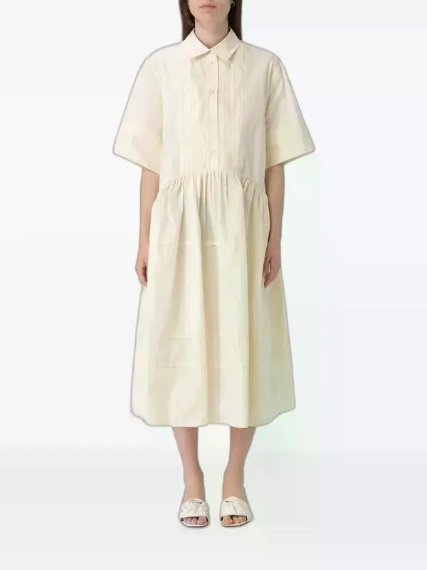 MEIMEIJ Pintuck Tiered Maxi Dress - Neutrals