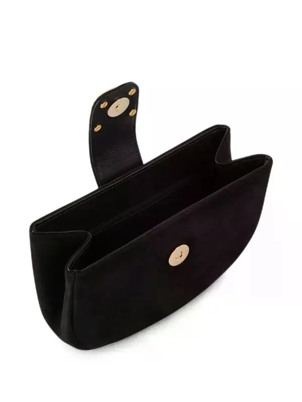 GIUSEPPE ZANOTTI Suede Clutch With Gold Hardware