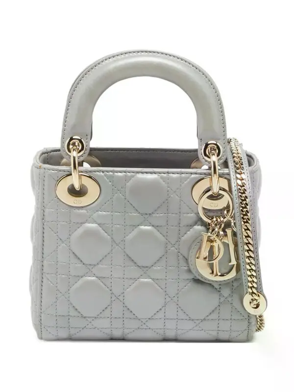 Dior Mini Lady Cannage Tote Bag - Grey
